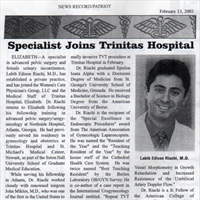 Specialist joins Trinitas Hospital | Media | Riachi Surgery | Dr. Labib ...